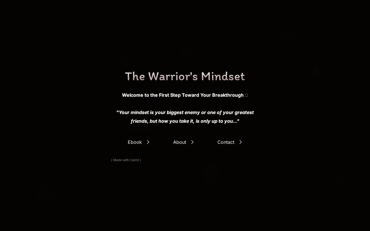 The Warriors's Mindset is your great tool to change the way think...